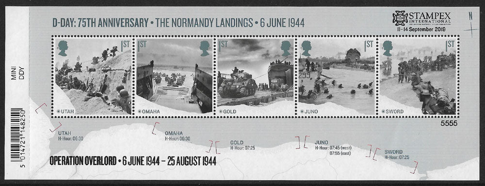 D-Day 75th Anniversary The Normandy Landings u/m mnh stamp miniature s ...